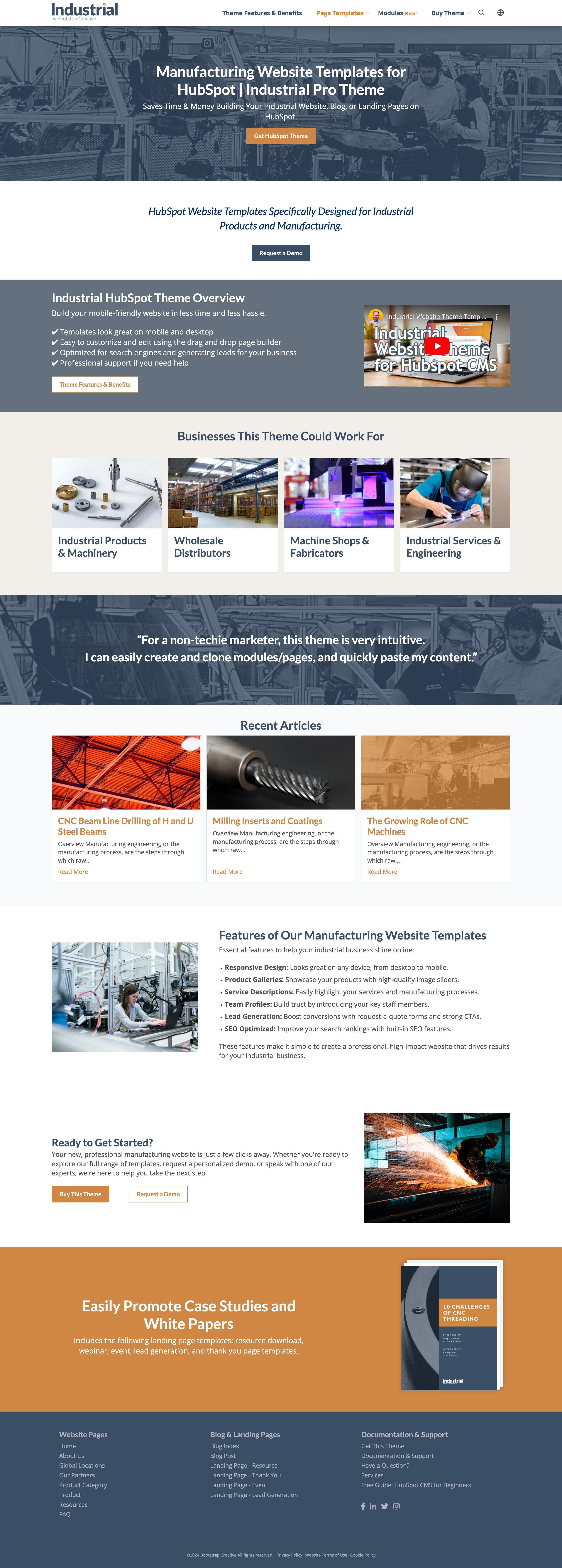 Industrial Pro Theme by Bootstrap Creative